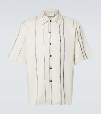 Commas Chemise rayée en lin et coton mélangés
