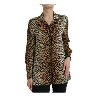 Dolce & Gabbana Bluse mit Tiermuster aus Seidenmischung - - Blouses & Shirts - Damen - Mehrfarbig - S