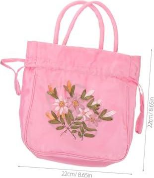 Garneck 2 Pièces Sac Bandoulière Brodé pour Femmes Sac Ethnique à Fleurs avec Cordon Coulissant Pochette Élégante pour Soirées et Usage Quotidien