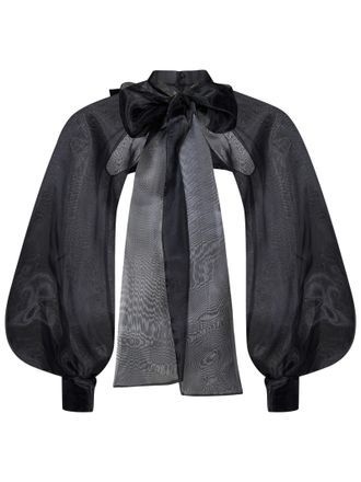 Room76 Womens Shirt With Lavalli&egrave;re Tie Black Waistcoats & Gilets