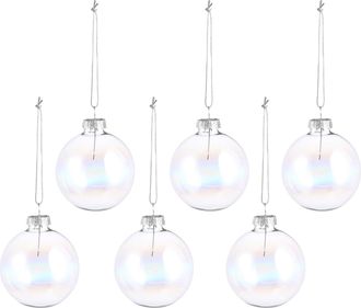 BESPORTBLE Klare Weihnachtskugeln Glas DIY transparent Verzierung Weihnachten Dekortion Glas Basteln für Weihnachtsbum Christbaum Tannenbaum Deko(6cm)