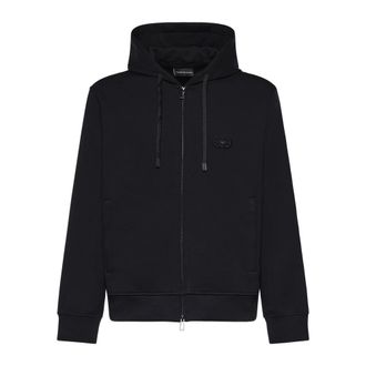 Emporio Armani Homme, Sweatshirts et sweats &agrave; capuche, Bleu, Taille: 3XL SweaT-shirt &agrave; capuche zipp&eacute; en double jersey