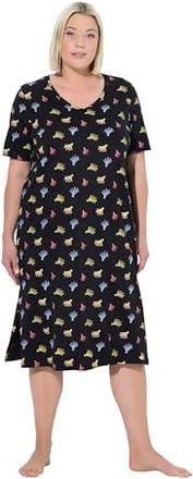 Ulla Popken Nightgown, Tassels, Long, Noir, 48 Femmes