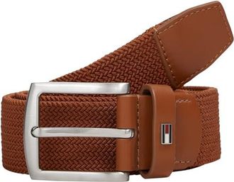 Tommy Hilfiger Ceinture Homme Denton Elastic 3,5 cm Tressée, Marron (Cinnamon Bark), 110 cm