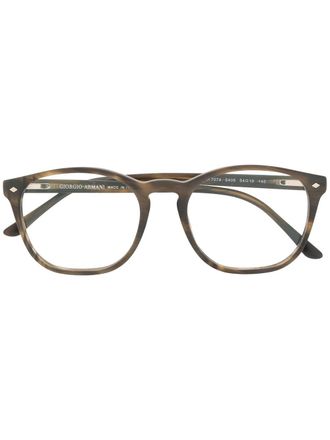 Giorgio Armani lunettes de vue à monture rectangulaire - Gris