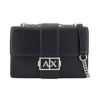 A|X Armani Exchange Schwarze Schultertasche mit Kettenriemen - - Bags - Damen - Schwarzk - ONE SIZE