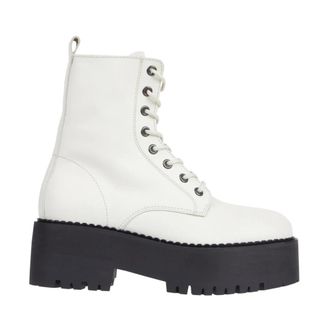 Tommy Jeans Wei&szlig;e Rei&szlig;verschluss Stiefeletten - - Shoes - Damen - Wei&szlig; - 37 EU