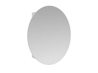 Vente-Unique Armoire Murale de Salle de Bain Ovale avec Miroir - Blanc - RURI