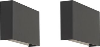 QAZQA Otan - Applique murale - 2 pièces - h 14 cm - Noir - Moderne - éclairage intérieur - Salon i Chambre i Cuisine i Salle à manger - Qazqa