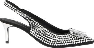 Philipp Plein Suede Strass Slingback Schuhe H55 Gothic - - Shoes - Damen - Grau - 36 EU