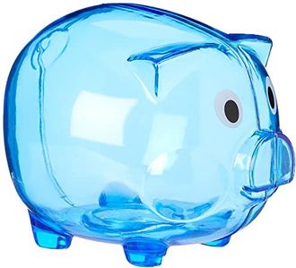 eBuy GB Spardose aus Kunststoff, transparent/Blau