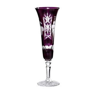 Cristalica Sektglas Sektkelch Champagnerglas Handgeschliffen Traube Kristall Glas 140 ml