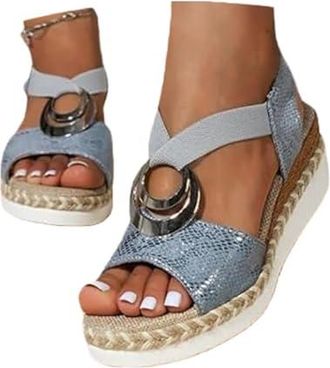 Generic Sandales avec soutien de la vo&ucirc;te plantaire pour femme, sandales orthop&eacute;diques confortables &agrave; plateforme compens&eacute;e, chaussures d&eacute;t&eacute; &agrave; bout ouvert et s