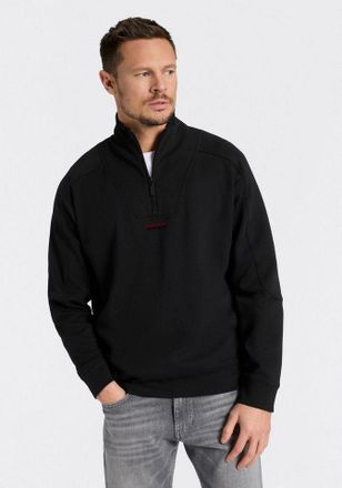 HUGO BOSS Sweatshirt Troyerkragen mit Rei&szlig;verschluss