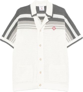 Casablanca striped crochet shirt - Wei&szlig;