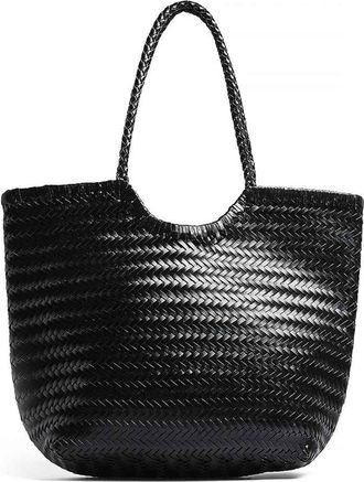 NA-KD Cabas en cuir tress&eacute; - Noir