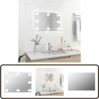 vidaXL Vidaxl - Wandspiegel mit LED-Beleuchtung Rechteckig Glas - LED-Spiegel - Wandspiegel - Badezimmerspiegel - Schreibtischspiegel - Silberner Spiegel
