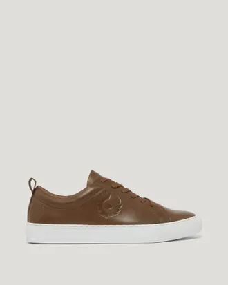 Belstaff Baskets Walton Pour Homme Cuir Nappa Brun Li&egrave;ge Eu 40