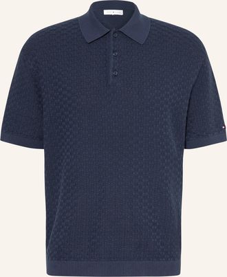 Tommy Hilfiger Strick-Poloshirt blau