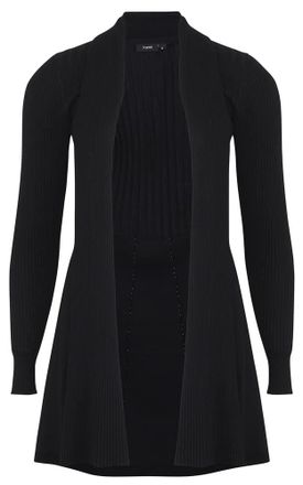 Fransa FRZubasi Damen Lange Strickjacke Feinstrick Cardigan Longstrickjacke, Gr&ouml;&szlig;e:XXL, Farbe:Black (60096)