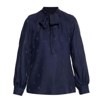Etro Silk Tie-Neck Top - - Blouses & Shirts - Damen - Blau - 2XS