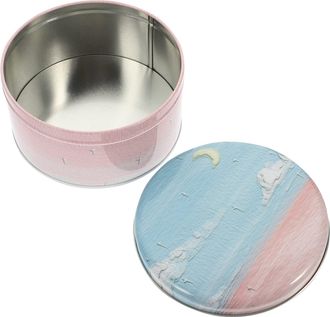 SOLUSTRE Runde Keksdose Deckel Kreative Muster Praktische Süßigkeiten Keksverpackungsbox Blau Vielseitige Aufbewahrung Für Kekse Geschenke Und Dekoration