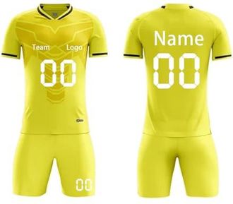 Generic Maillots et shorts de football personnalis&eacute;s avec num&eacute;ro de nom et logo de l&eacute;quipe pour enfants, adultes, jeunes fans, 3-3, L
