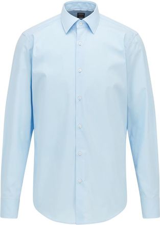 HUGO BOSS Businesshemd, Regular Fit, Baumwoll-Popeline, Marine in