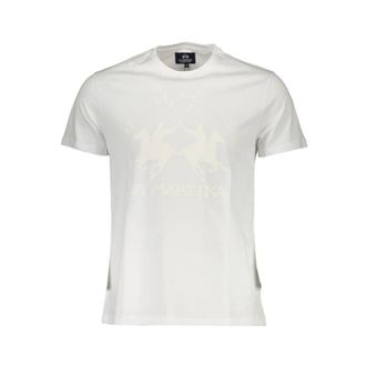 La Martina Wei&szlig;e Baumwoll Herren T-Shirt - - Tops - Herren - Wei&szlig; - L