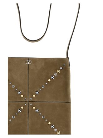 Valentino Garavani Mens Shoulder Bag Nellc&ocirc;te Havana Beige Calf Leather