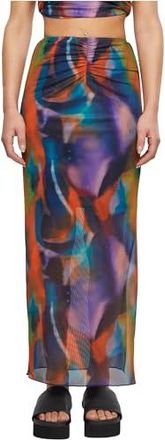 Urban Classics Ladies AOP Mesh Tube Skirt Femme Jupe Longue Multicolore XS