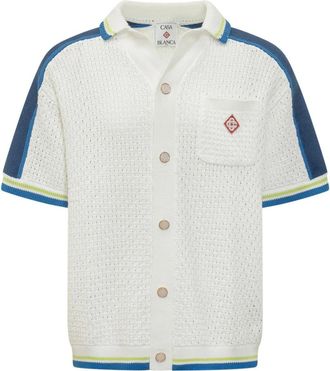 Casablanca Homme, Chemises, Blanc, Taille: M Crochet Shirt