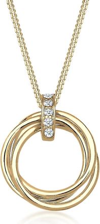 Elli Halsketten - Halskette Kreis Trio Diamant (0.025 ct.) 925 Silbe - Gr. unisize - in Gold - für Damen