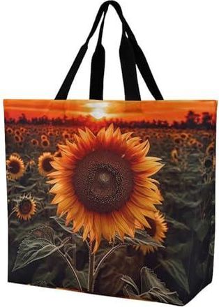 Generic Tournesols Au Coucher Du Soleil Sac A Main Femme D&eacute;contract&eacute; Tote Bag Imperm&eacute;able Sac &Agrave; Bandouli&egrave;re Pour Quotidienne Shopping Travail