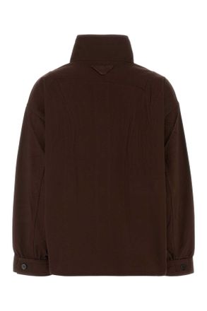 Prada Womens Gabardine Jacket Brown