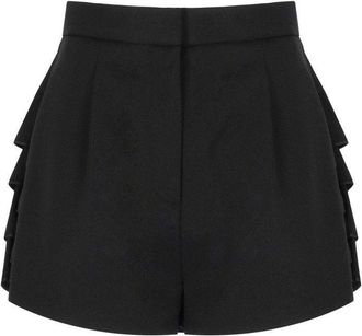 Elisabetta Franchi SHORTS AVEC VOLANTS NOIR ELISABETTA FRANCHI