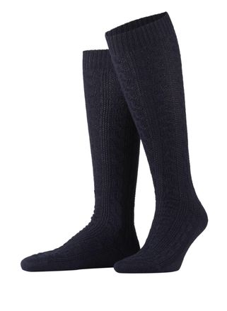 Lusana Lusana Trachten-Kniestr&uuml;mpfe blau