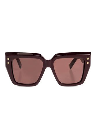 Balmain lunettes de soleil &agrave; monture carr&eacute;e - Marron