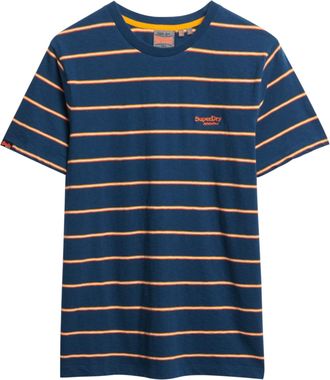 Superdry Herren Essentials Stripe T-Shirt Flaschenblauer Streifen Im Stil Der 90Er-Jahre XXL