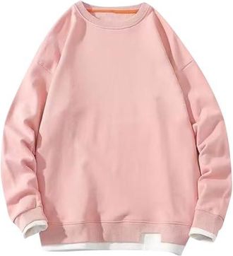 Generic Chandails en molleton pour hommes, pulls à col rond, pull à capuche pour hommes, automne et hiver, couleur unie, hauts décontractés, décontractés, jeu