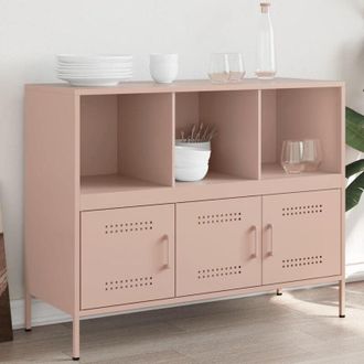 vidaXL Buffet rose 100,5x39x79 cm acier - Vidaxl
