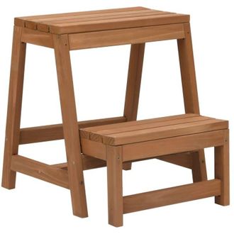 vidaXL Escabeau pliable Bois de sapin massif Vidaxl