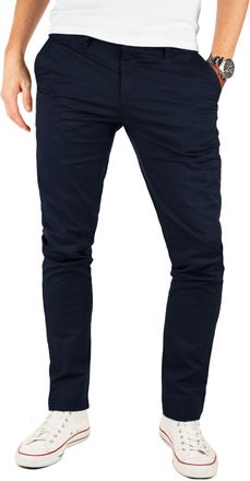 Yazubi Blaue Chino Herrenhosen - Chinohose Kyle by Yzb Jeans - M&auml;nner Baumwoll Stoffhose Mit Stretch, Blau (Night Sky 4R193924), W32/L34