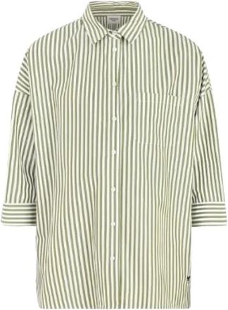 Max Mara Chemise en pur coton popeline - Femme - Blouses et Chemises - Vert - Taille: 34 FR