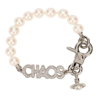 Vivienne Westwood Bracelet avec cha&icirc;ne et perles - Femme - Accessoires - Blanc - Taille: M