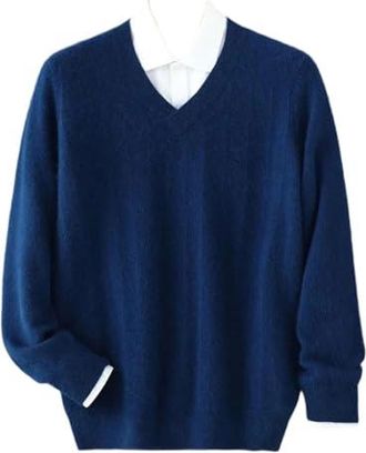 Generic Pull en cachemire &agrave; col en V pour homme - Manches longues - D&eacute;contract&eacute; - Chaud, 82, XL