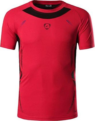 Jeansian Jeansian Homme De Sport Outdoor Short Sleeved Mens Tee Tops T-Shirt LSL133 (US XL (180-185cm 75-80kg), LSL3225_Red)