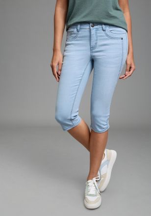 Arizona Caprijeans ARIZONA, Damen, Gr. 42, N-Gr, bleached, Denim/Jeans, Obermaterial: 76% Baumwolle, 16% Polyester, 7% Viskose, 1% Elasthan, unifarben, skinny