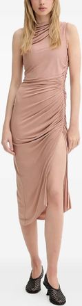 Rick Owens draped ruched midi dress - Rosa
