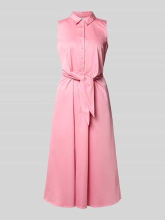 Comma Hemdblusenkleid aus Satin in Midil&auml;nge